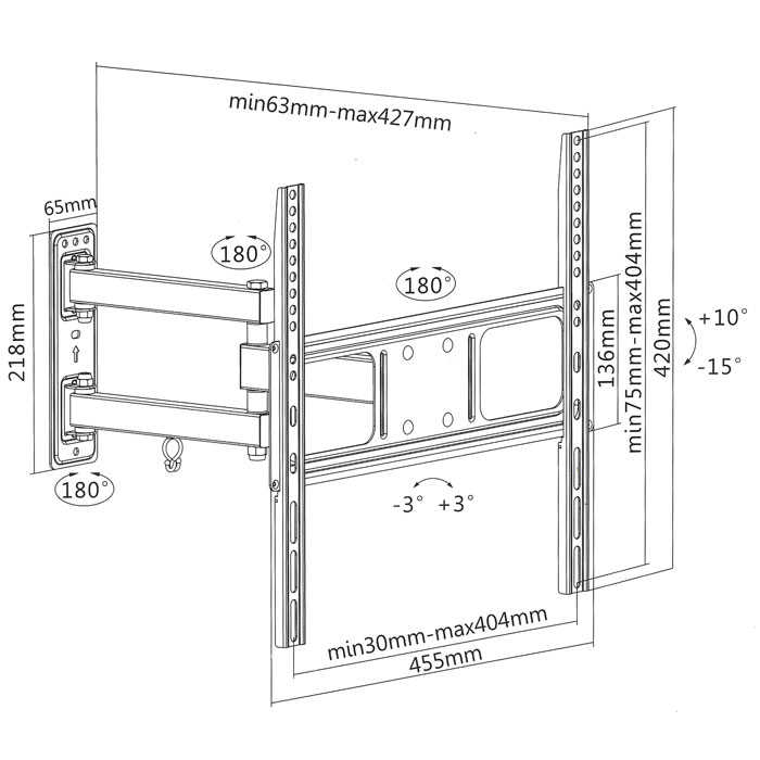 ΒΑΣΗ ΤΟΙΧΟΥ 32-55 FULL MOTION EXTRA SLIM SUPERIOR TV - PROJECTORS ...